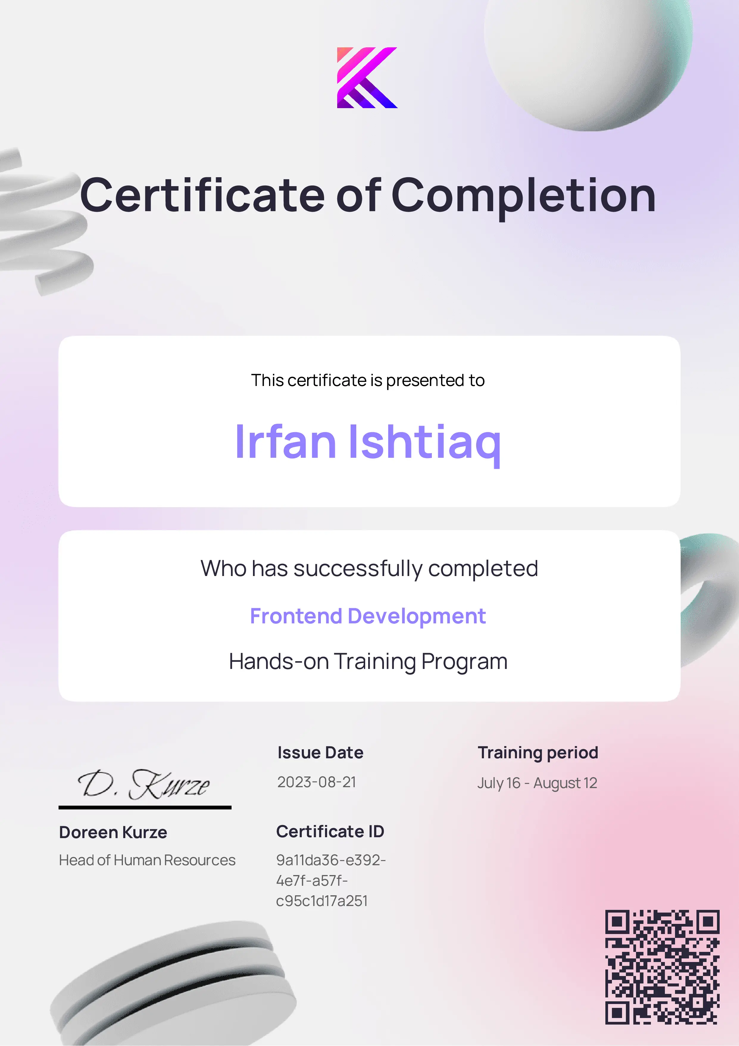 Irfan Ishtiaq Porfolio